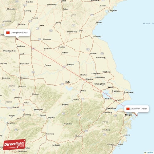 Direct flights from Zhoushan to Zhengzhou, HSN to CGO non-stop ...