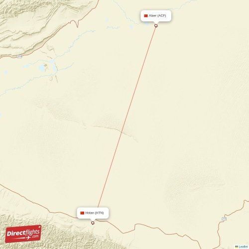 Direct flights from Hotan to Alaer (HTN-ACF) - Directflights.com