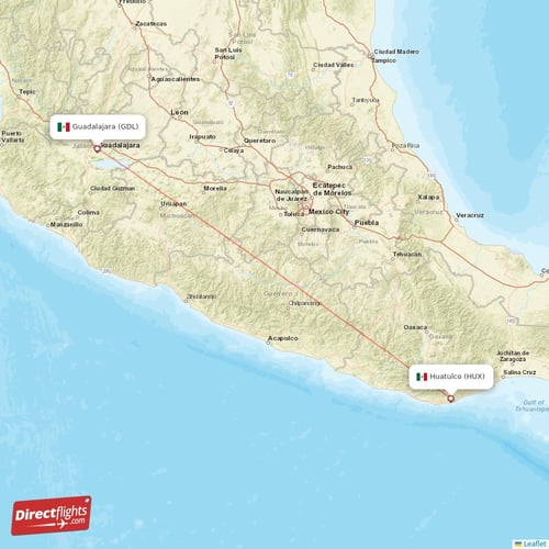 Direct flights from Huatulco to Guadalajara, HUX to GDL non-stop ...