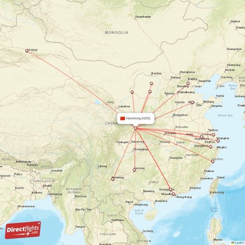 Direct flights to Hanzhong - HZG, China - Directflights.com
