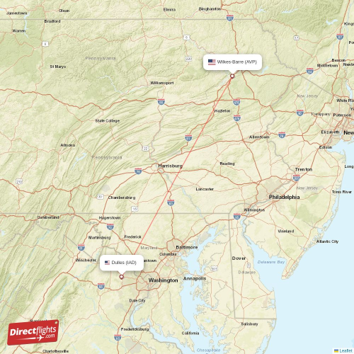Direct flights from Dulles to Wilkes-Barre (IAD-AVP) - Directflights.com