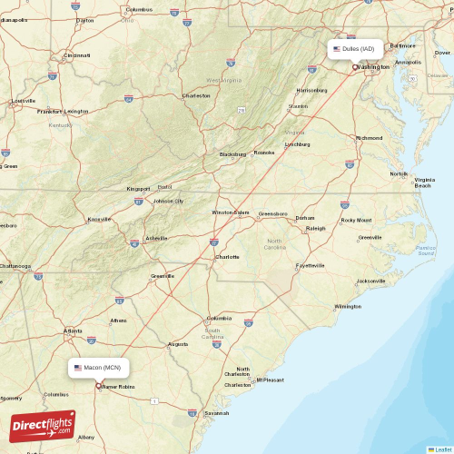 Direct flights from Dulles to Macon (IAD-MCN) - Directflights.com
