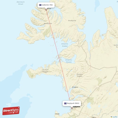 Direct flights from Isafjordur to Reykjavik, IFJ to RKV non-stop - Directflights.com