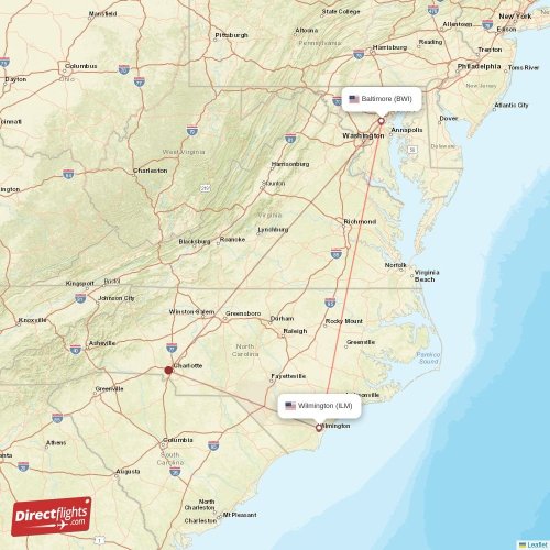Direct flights from Wilmington to Baltimore, ILM to BWI non-stop ...