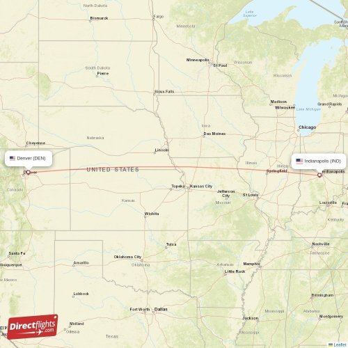 Direct flights from Indianapolis to Denver (IND-DEN) - Directflights.com