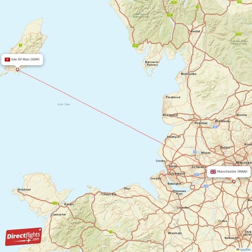 Direct flights from Isle Of Man to Manchester, IOM to MAN non-stop - Directflights.com