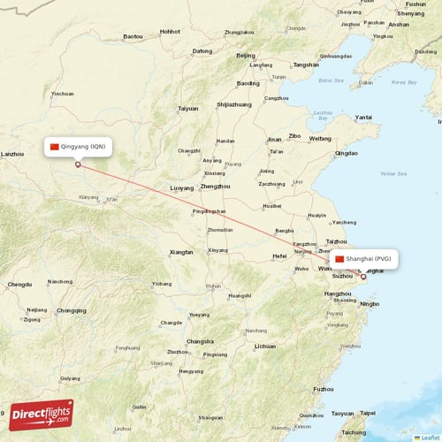Direct flights from Qingyang to Shanghai, IQN to PVG non-stop ...