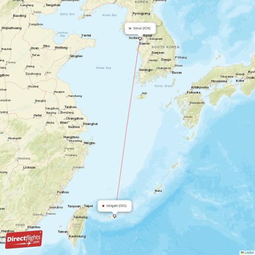 Direct flights from Ishigaki to Seoul (ISG-ICN) - Directflights.com