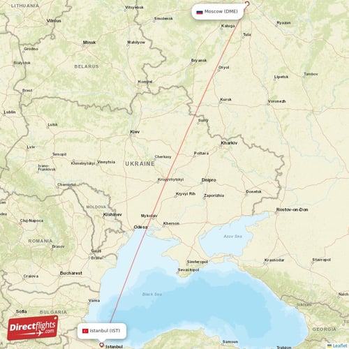 Direct flights from Istanbul to Moscow, IST to VKO non-stop - Directflights.com