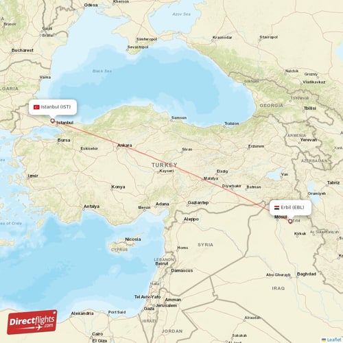 Direct flights from Istanbul to Erbil, IST to EBL non-stop - Directflights.com