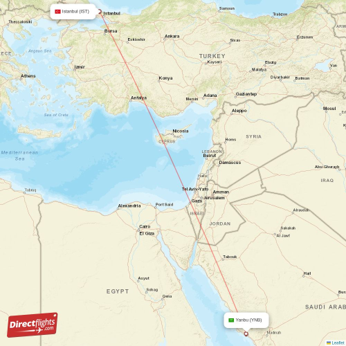 Direct flights from Istanbul to Yanbu, IST to YNB non-stop ...