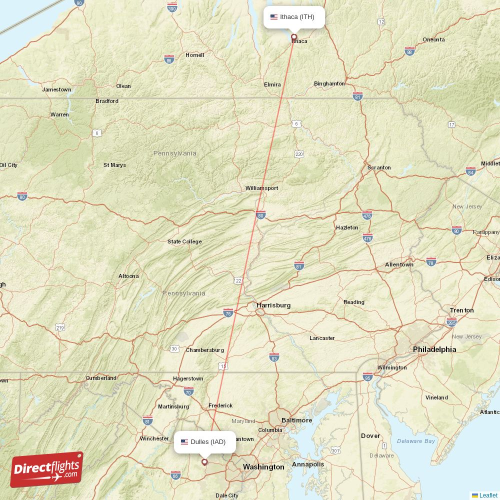 Direct flights from Ithaca to Dulles (ITH-IAD) - Directflights.com