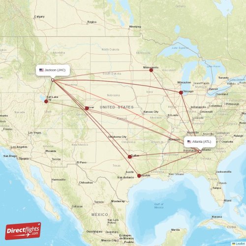 Direct flights from Jackson to Atlanta (JAC-ATL) - Directflights.com