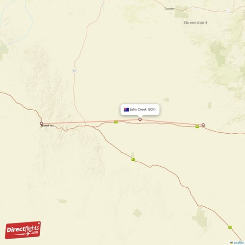 Direct flights from Julia Creek - 2 destinations - JCK, Australia ...