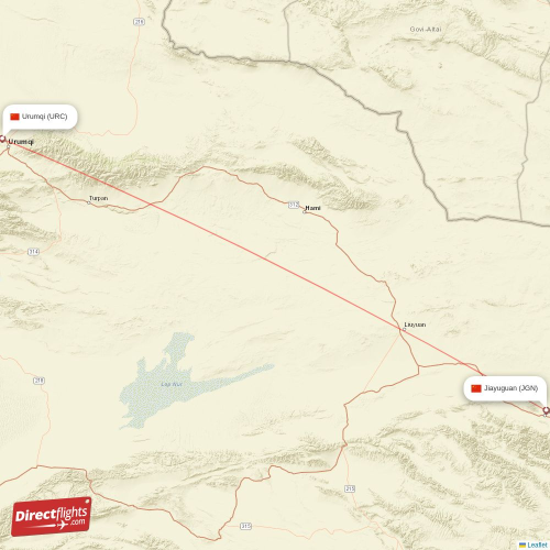 Direct flights from Jiayuguan to Urumqi (JGN-URC) - Directflights.com