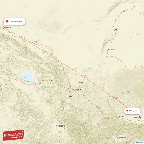 Direct flights from Jiayuguan to Xian, JGN to XIY non-stop ...