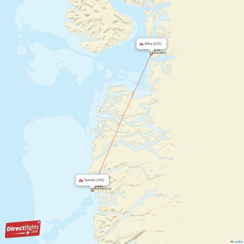 Direct flights from Sisimiut to Itilleq, JHS to QJG non-stop ...