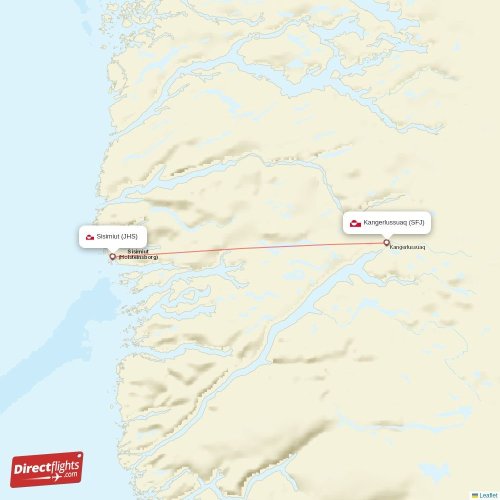 Direct flights from Sisimiut to Kangerlussuaq (JHS-SFJ) - Directflights.com