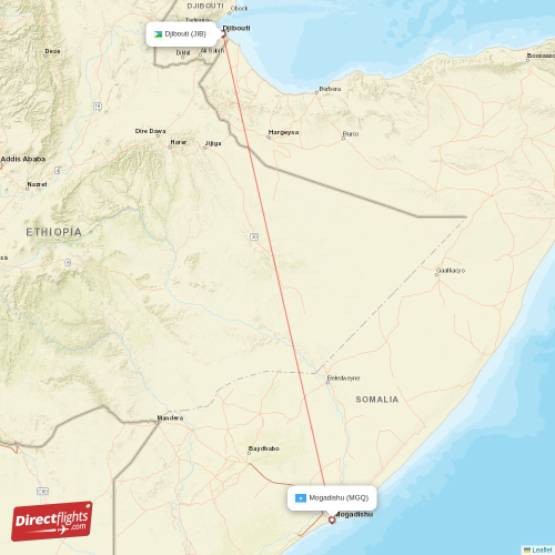 Direct flights from Djibouti to Mogadishu (JIB-MGQ) - Directflights.com