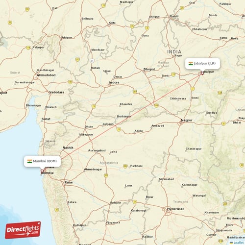 Direct flights from Jabalpur to Mumbai, JLR to BOM non-stop ...