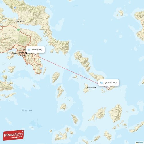 Direct flights from Mykonos to Athens, JMK to ATH non-stop ...