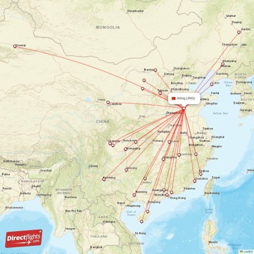 Direct flights from Jining - 21 destinations - JNG, China ...