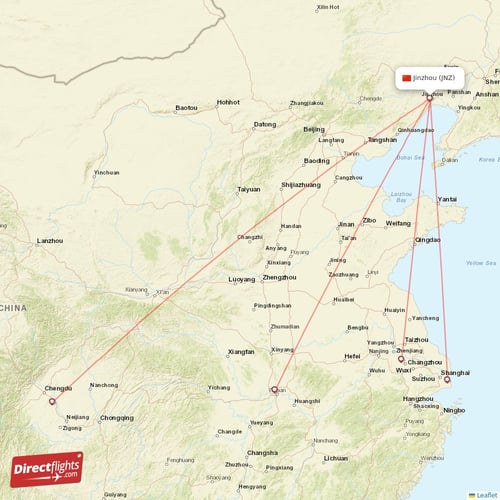 Direct flights from Jinzhou - 4 destinations - JNZ, China - Directflights.com