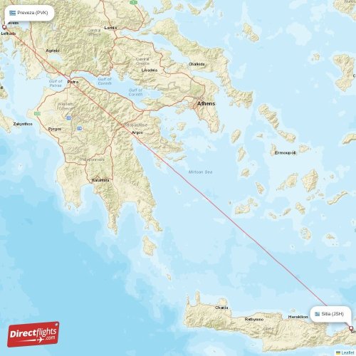 Direct flights from Sitia to Preveza (JSH-PVK) - Directflights.com