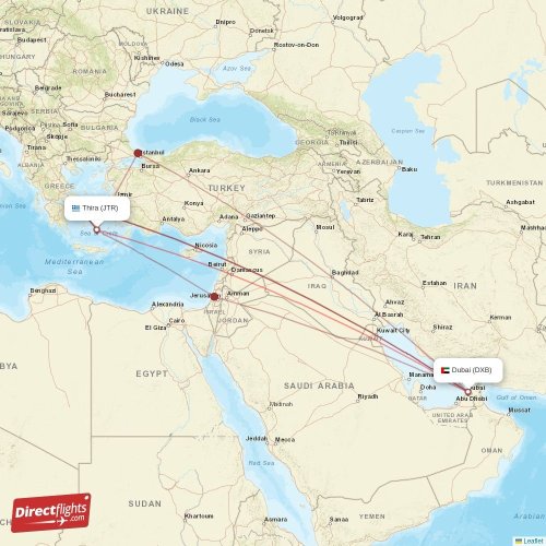 Direct flights from Thira to Dubai (JTR-DXB) - Directflights.com