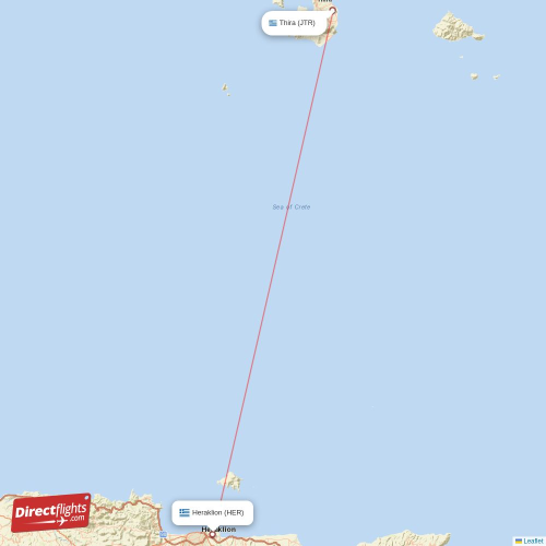 Direct flights from Thira to Heraklion (JTR-HER) - Directflights.com