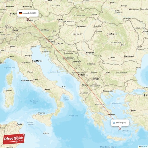 Direct flights from Thira to Munich, JTR to MUC non-stop ...