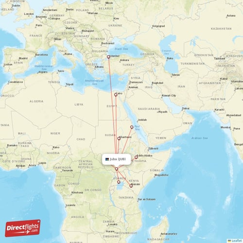 Direct flights from Juba - 11 destinations - JUB, South Sudan - Directflights.com