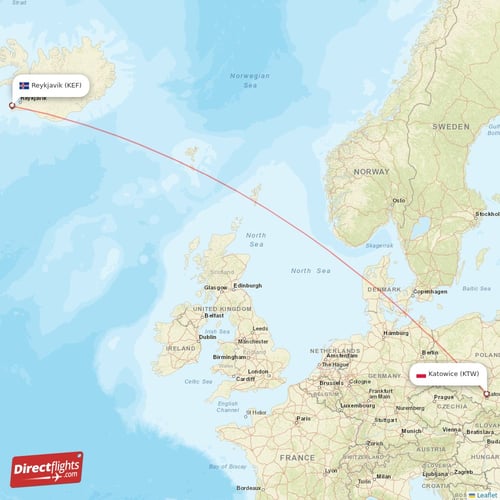 Direct flights from Reykjavik to Katowice, KEF to KTW non-stop ...