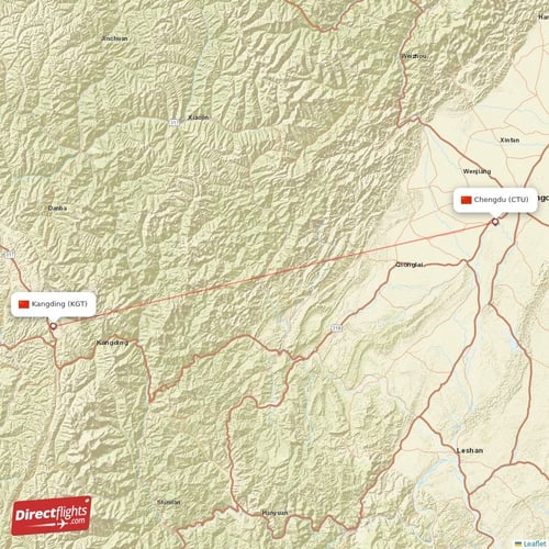 Direct flights to Kangding - KGT, China - Directflights.com