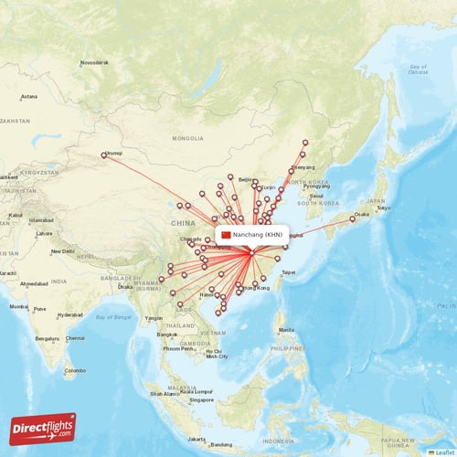 Direct flights to Nanchang - KHN, China - Directflights.com