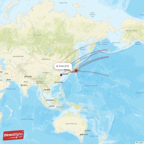 Direct flights from Osaka to San Francisco (KIX-SFO) - Directflights.com