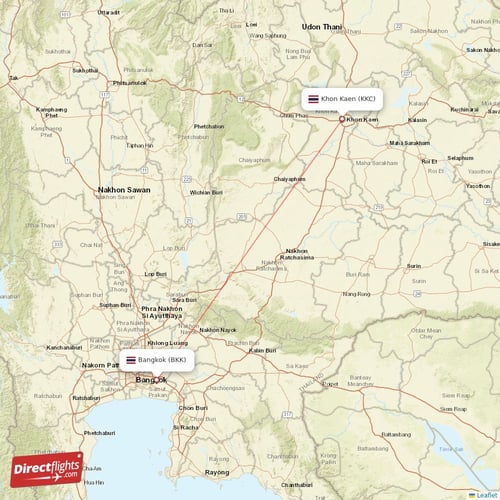 Direct flights from Khon Kaen to Bangkok, KKC to BKK non-stop ...