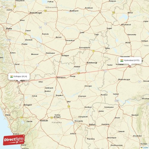 Direct flights from Kolhapur to Hyderabad (KLH-HYD) - Directflights.com