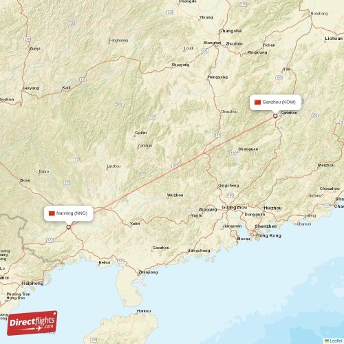 Direct flights from Ganzhou to Nanning (KOW-NNG) - Directflights.com