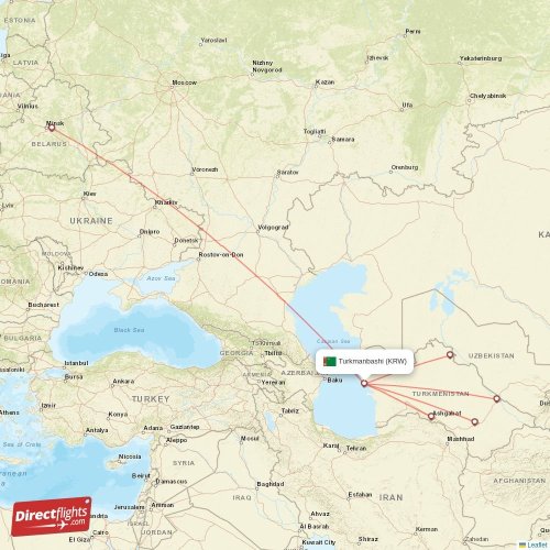 Direct flights to Turkmanbashi - KRW, Turkmenistan - Directflights.com
