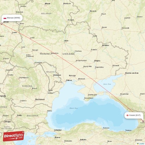 Direct flights from Kutaisi to Warsaw (KUT-WAW) - Directflights.com