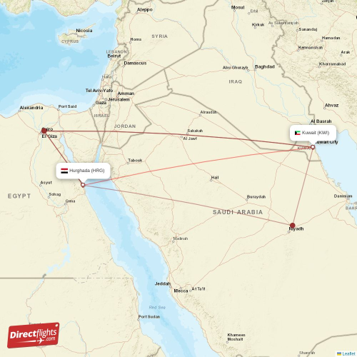 Direct flights from Kuwait to Hurghada (KWI-HRG) - Directflights.com
