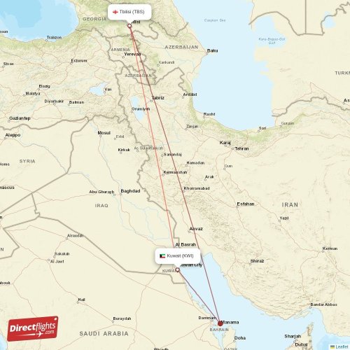 Direct flights from Kuwait to Tbilisi (KWI-TBS) - Directflights.com