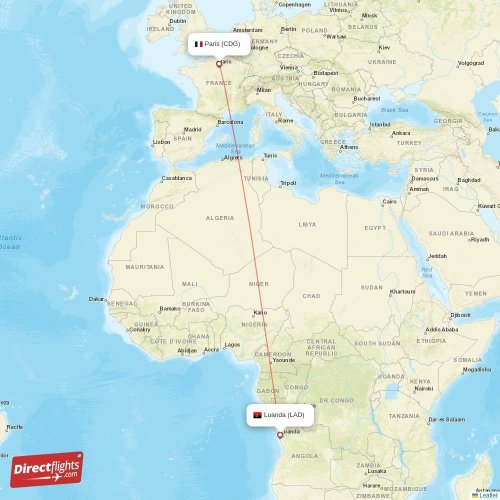 Direct flights from Luanda to Paris (LAD-CDG) - Directflights.com