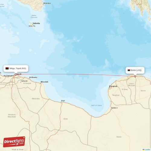 Direct flights from Mitiga, Tripoli - 15 destinations - MJI, Libya ...