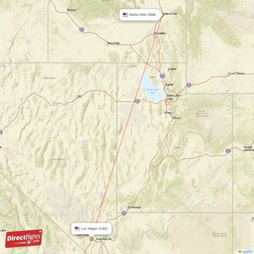 Direct flights from Las Vegas to Idaho Falls, LAS to IDA non-stop - Directflights.com