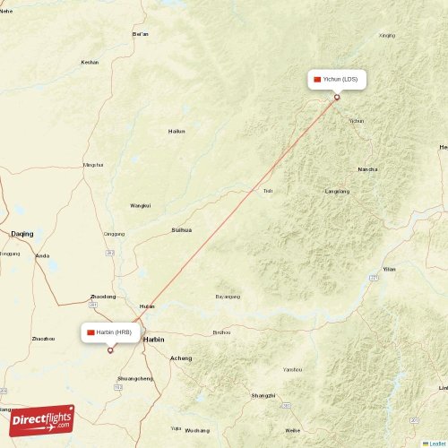 Direct flights from Yichun to Harbin (LDS-HRB) - Directflights.com