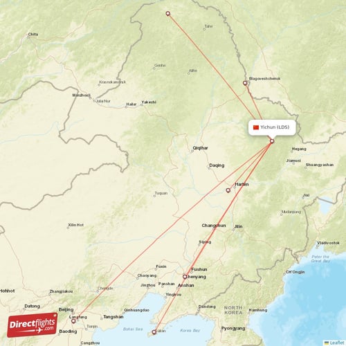 Direct flights to Yichun - LDS, China - Directflights.com