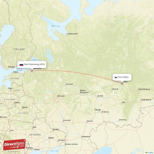 Direct flights from Saint Petersburg to Perm, LED to PEE non-stop ...