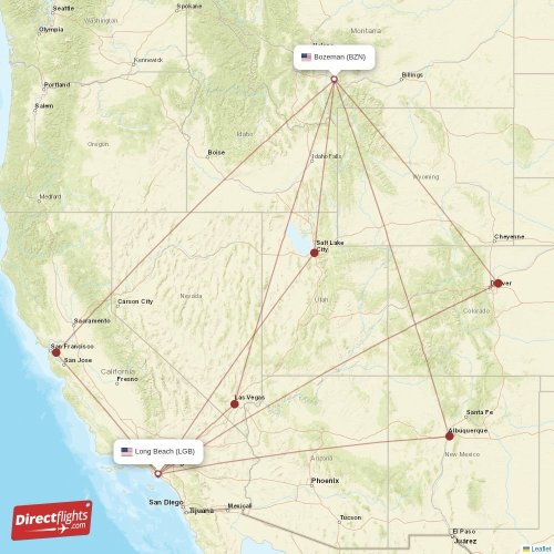 Direct flights from Long Beach to Bozeman (LGB-BZN) - Directflights.com